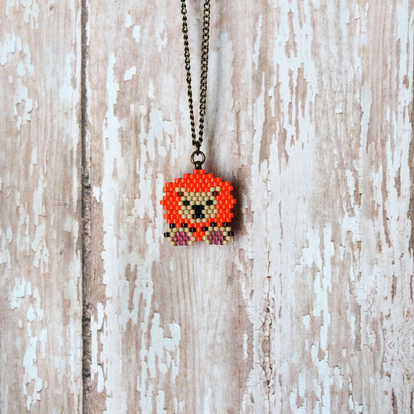 Beaded Baby Lion Charm On Adjustable Necklace – CallunaMuse