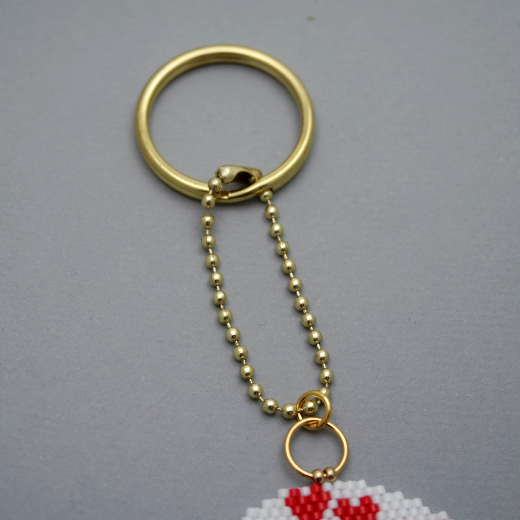 Crescent Moon With Red Hearts Keychain Charm – CallunaMuse